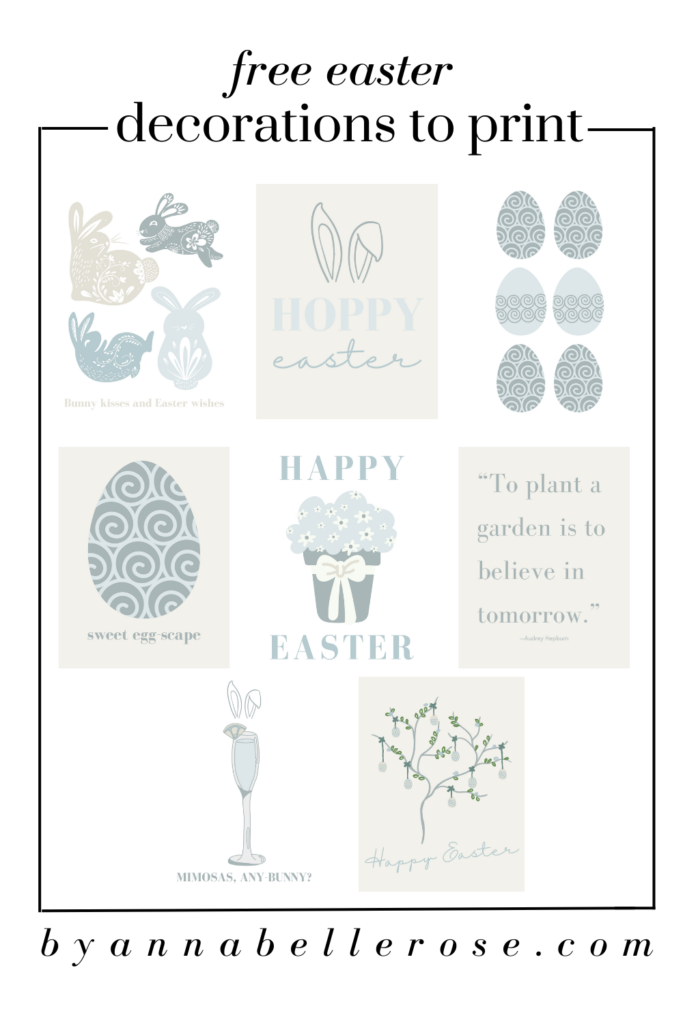 8 Free Easter Decorations to Print | Easter Decor Free Printables - By Annabelle Rose